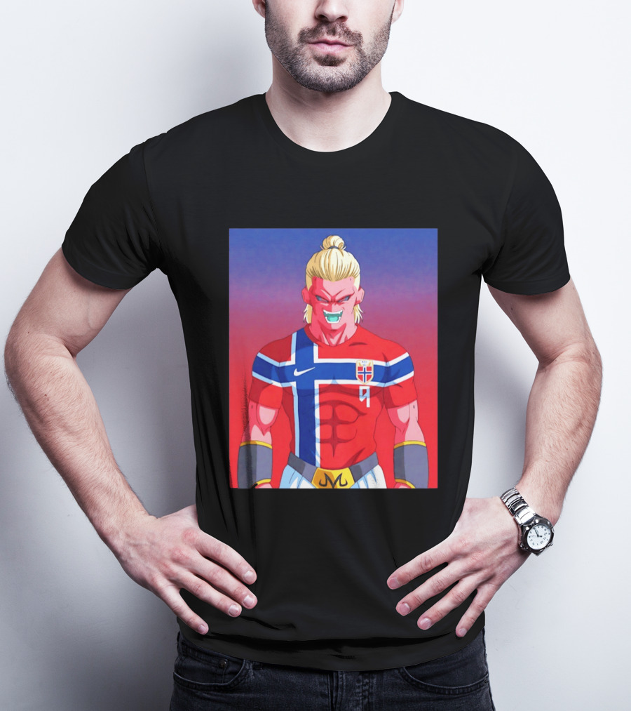 Erling Haaland As Dragon Ball Z Majin Buu With Norway Jersey 9 T-Shirt