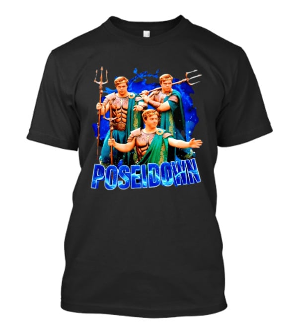 Poseidown Poseidon Down Syndrome Meme Greek God Trident T-Shirt