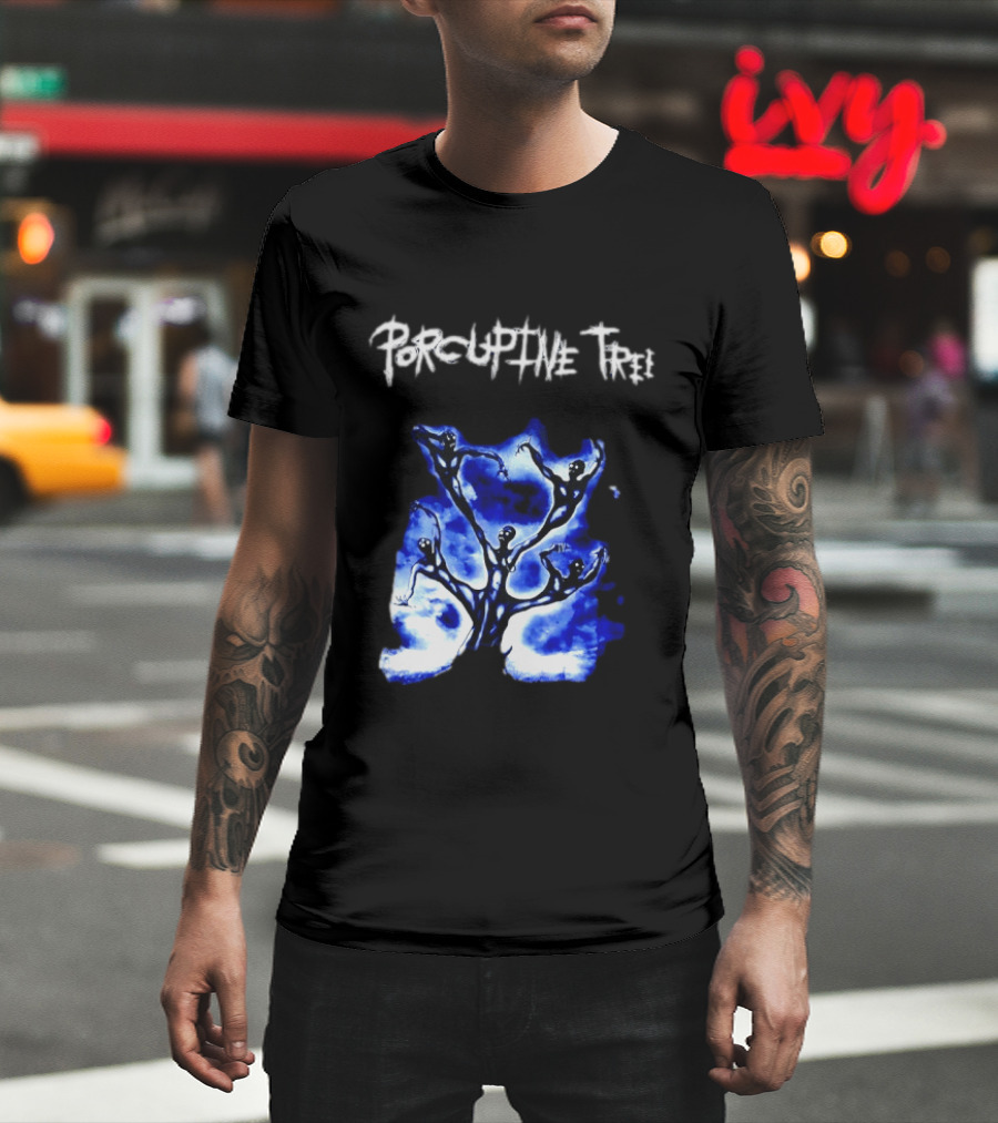 Porcupine Tree Ecelna Rock And Roll Blue Abstract Figures T-Shirt