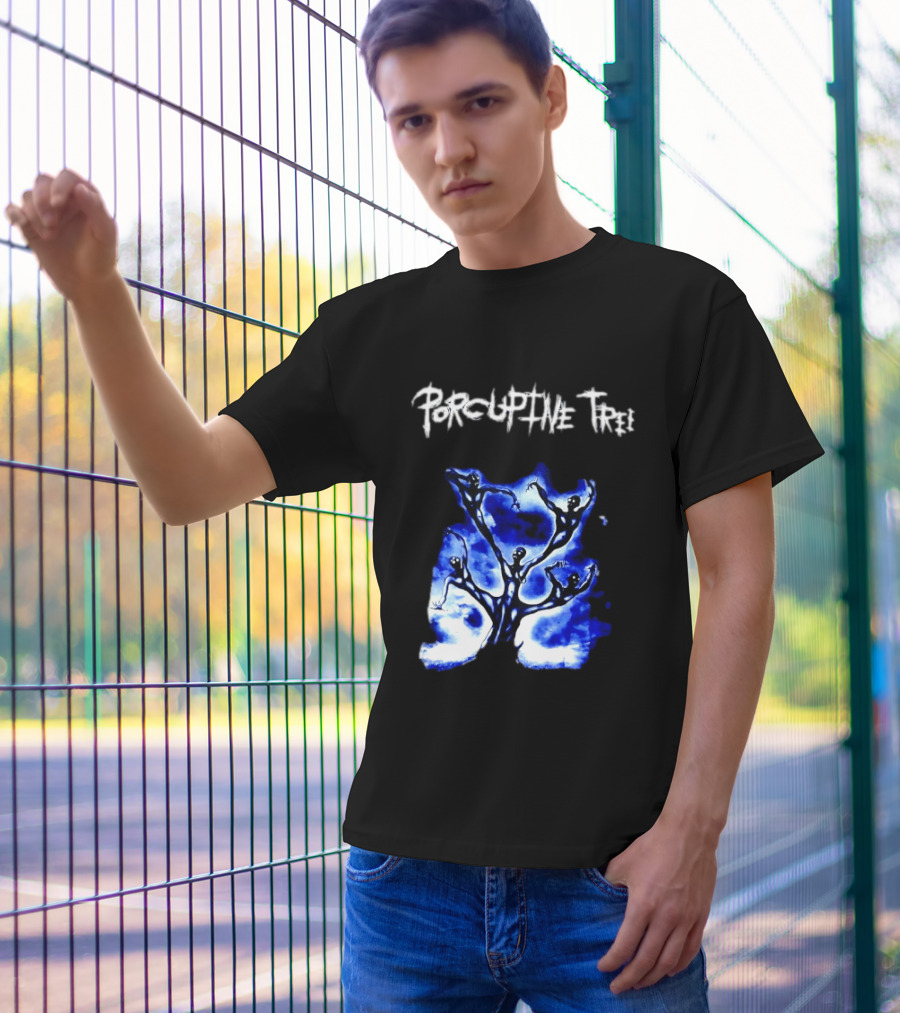 Porcupine Tree Ecelna Rock And Roll Blue Abstract Figures T-Shirt