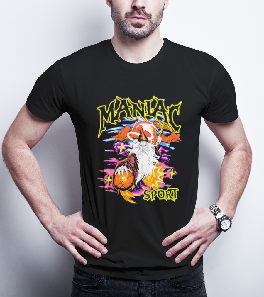 Maniac Sport Wizard Basketball Magic Santa Style Explosion T-Shirt