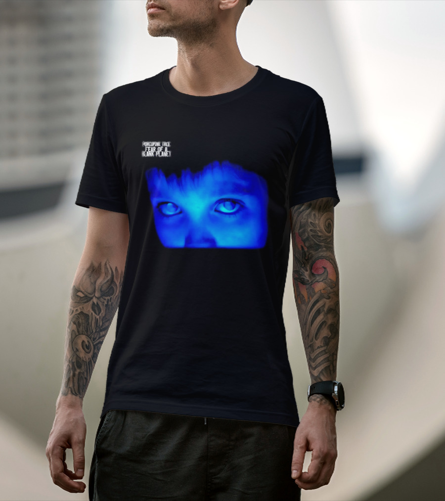 Porcupine Tree Fear Of A Blank Planet 2007 Rock Album Cover Blue Face T-Shirt