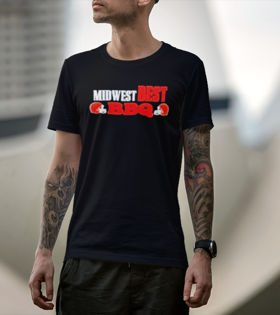 Midwest Best BBQ Cincinnati Bengals Football Helmets T-Shirt
