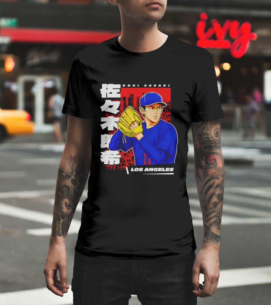 Roki Sasaki Los Angeles Baseball Japanese T-Shirt