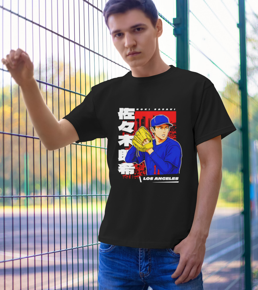 Roki Sasaki Los Angeles Baseball Japanese T-Shirt