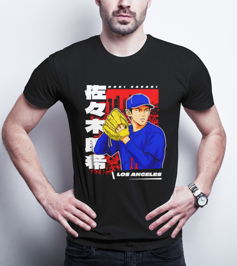 Roki Sasaki Los Angeles Baseball Japanese T-Shirt