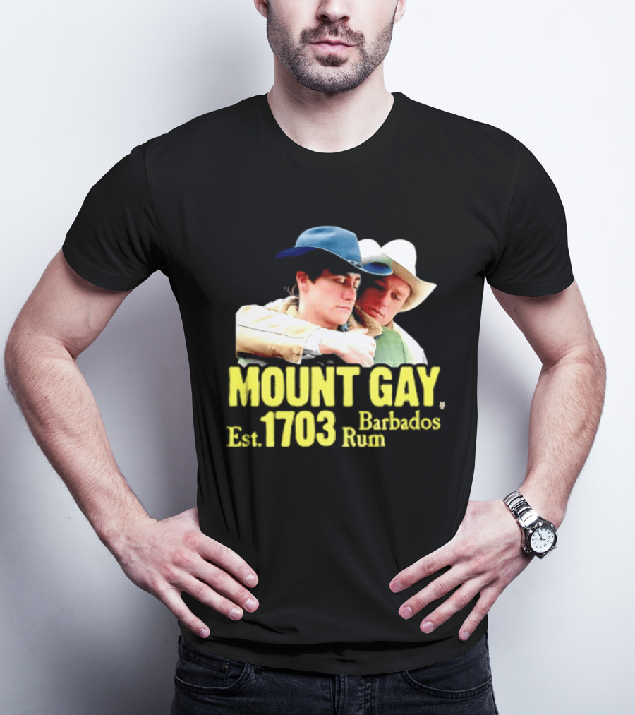 Mount Gay Est 1703 Barbados Rum Brokeback Mountain Cowboys T-Shirt