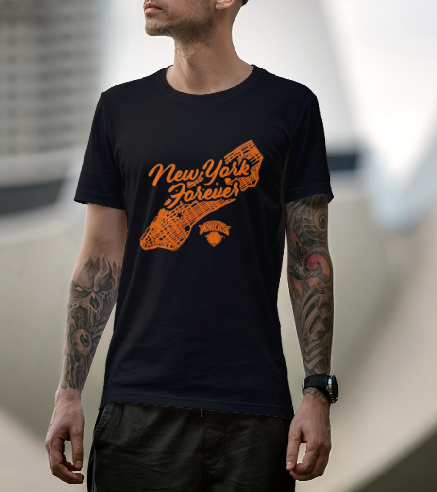 New York Forever Knicks NBA Basketball Map T-Shirt