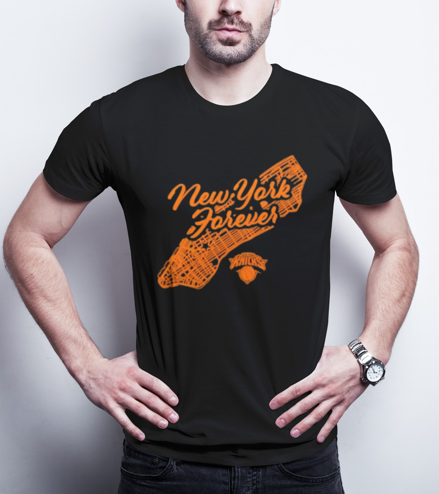 New York Forever Knicks NBA Basketball Map T-Shirt