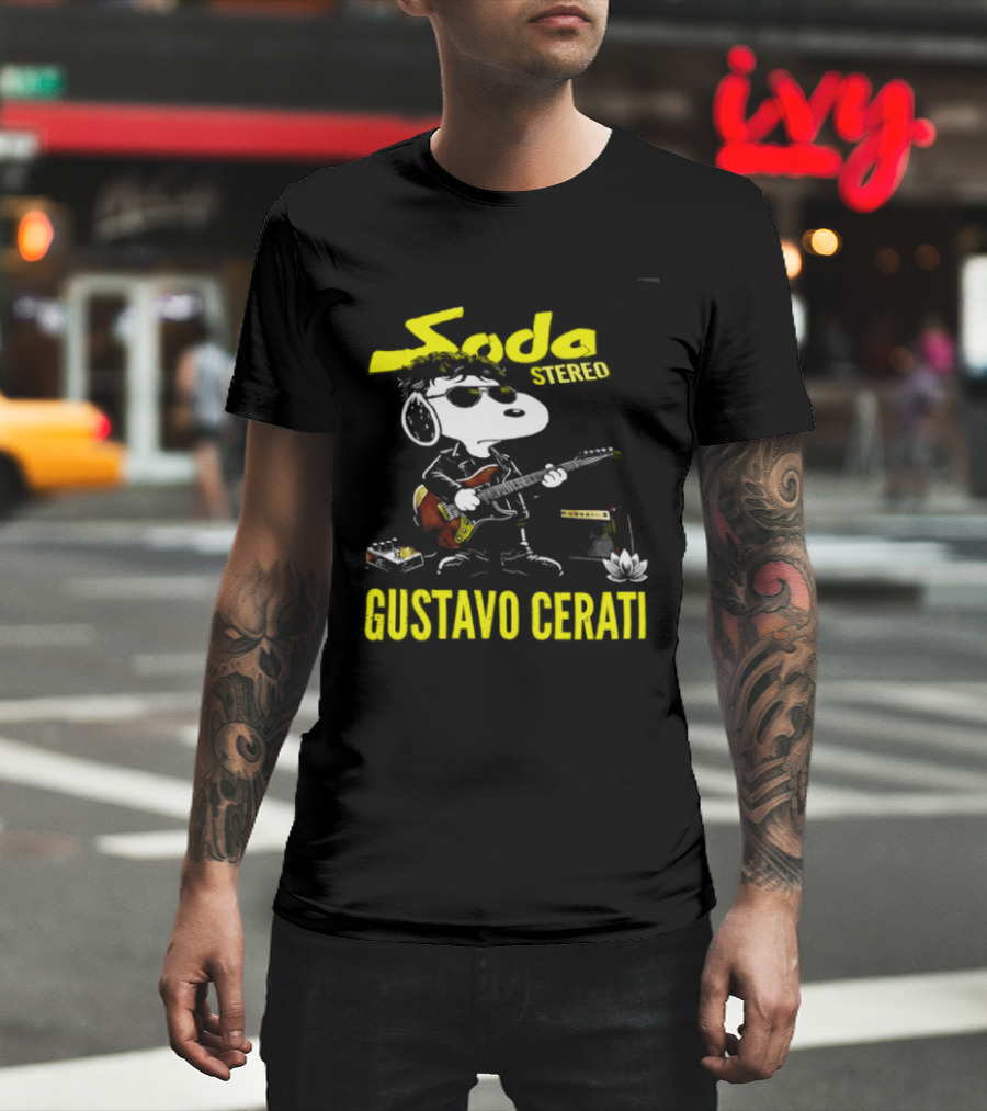 Soda Stereo Snoopy Guitar Gustavo Cerati T-Shirt