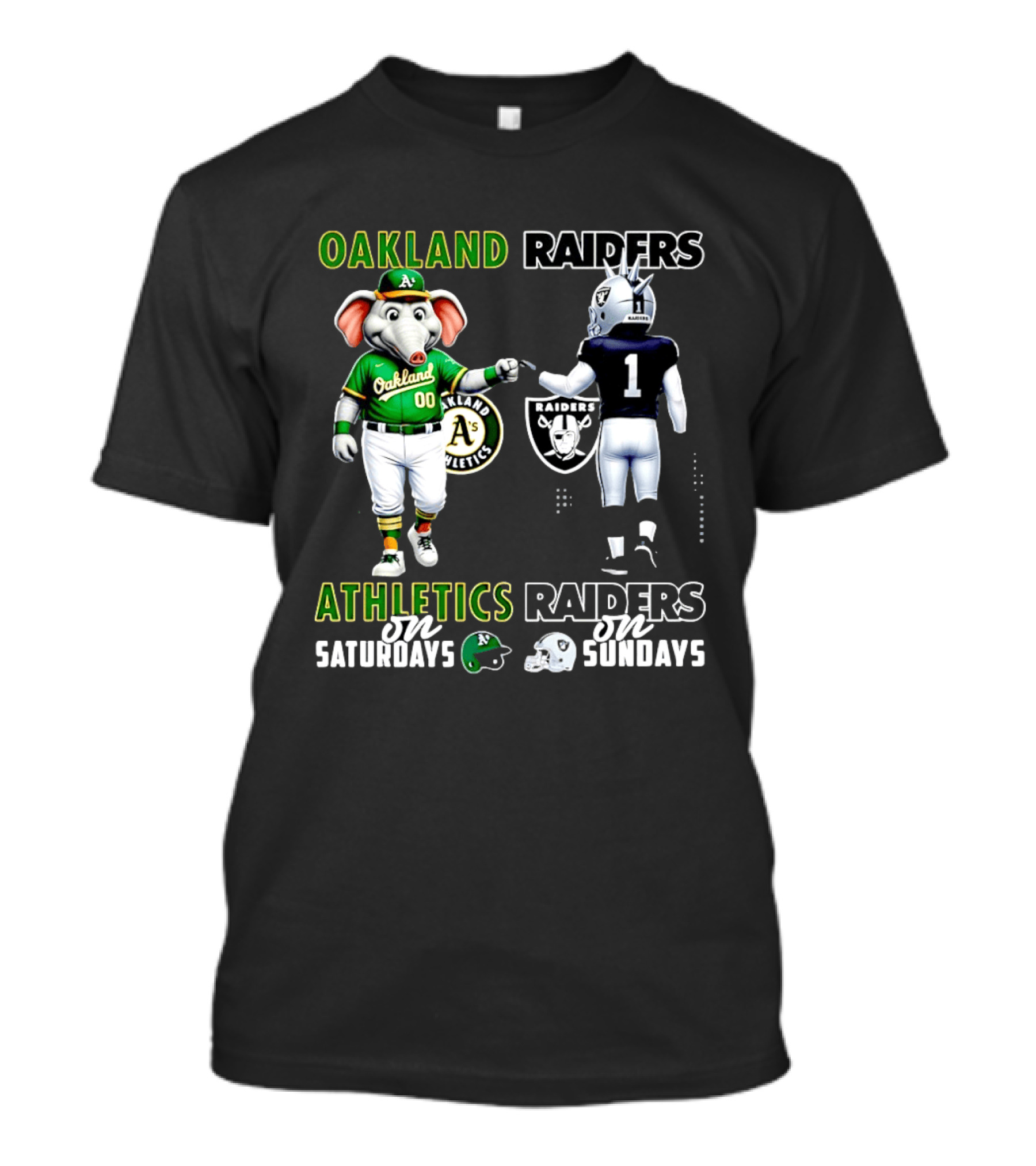 Oakland Athletics Saturdays Raiders Sundays T-Shirt