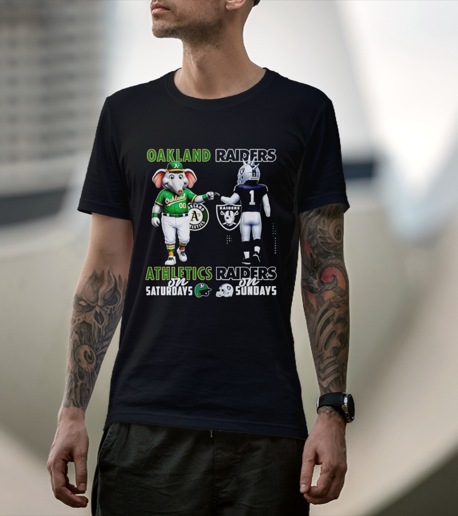 Oakland Athletics Saturdays Raiders Sundays T-Shirt