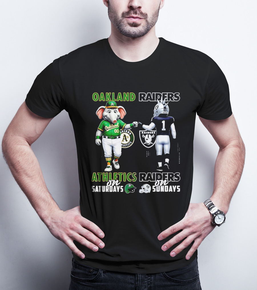 Oakland Athletics Saturdays Raiders Sundays T-Shirt