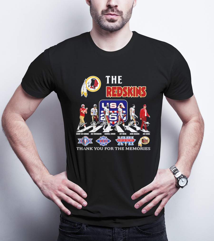 The Redskins Legends USA 255 Super Bowl XXVI XXII XVII Thank You For The Memories T-Shirt