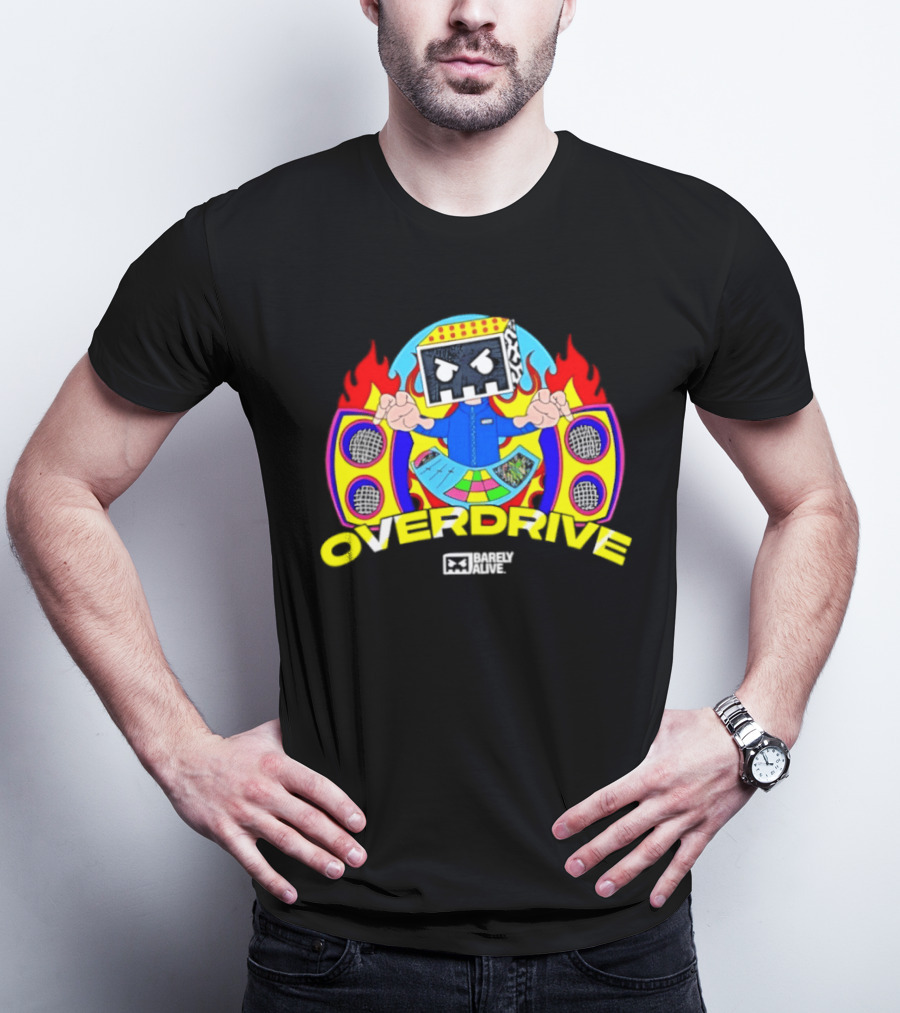 Barely Alive Overdrive EDM Dubstep DJ Skully Speaker Flames T-Shirt
