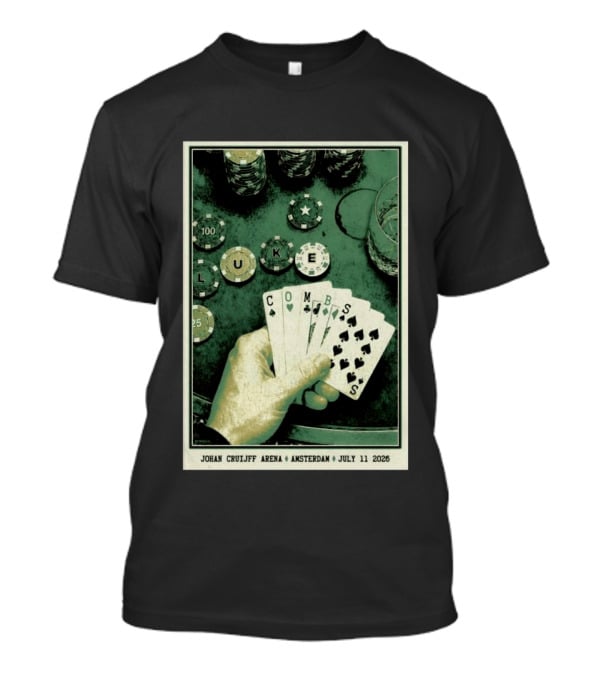 Luke Combs Poker Themed Johan Cruijff Arena Amsterdam July 11 2026 Tour T-Shirt
