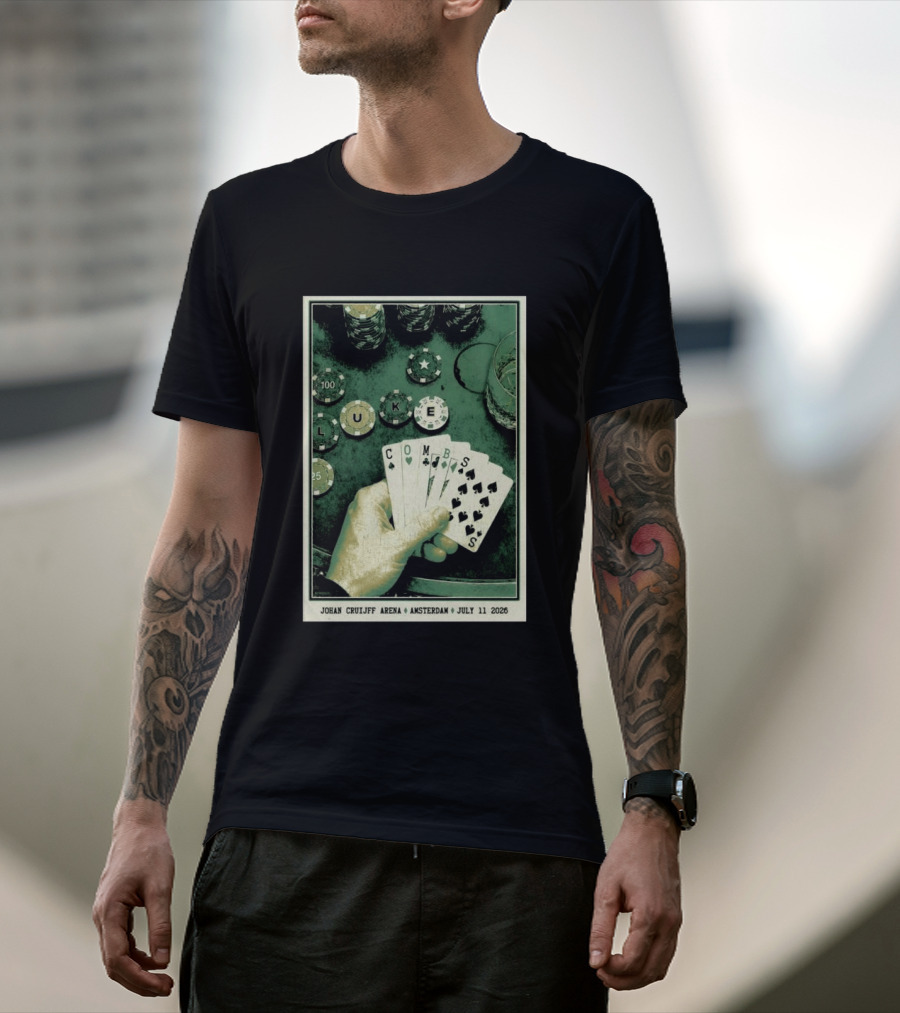 Luke Combs Poker Themed Johan Cruijff Arena Amsterdam July 11 2026 Tour T-Shirt