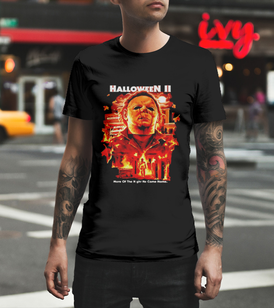 Halloween II Michael Myers Fire Scene More Of The Night He Came Home EMS Car T-Shirt