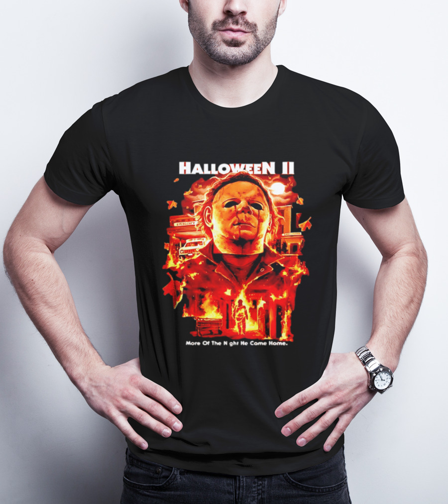 Halloween II Michael Myers Fire Scene More Of The Night He Came Home EMS Car T-Shirt