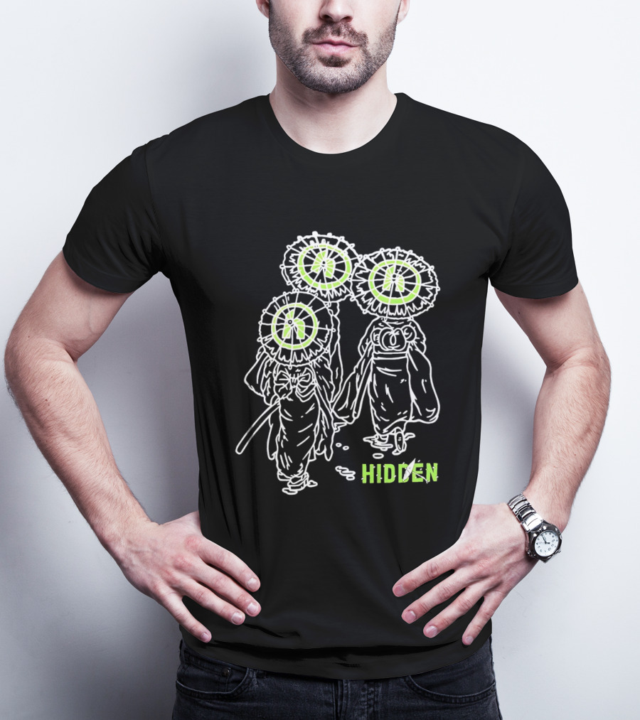 Hidden Dandelion Head Figures Walking Illuminated Halo T-Shirt