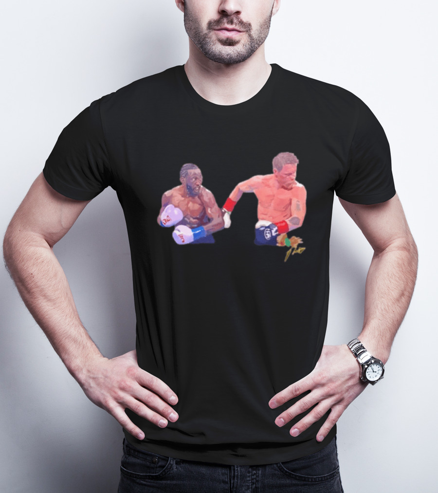 Terence Crawford Canelo Alvarez Boxing Showdown Gloves Raised T-Shirt