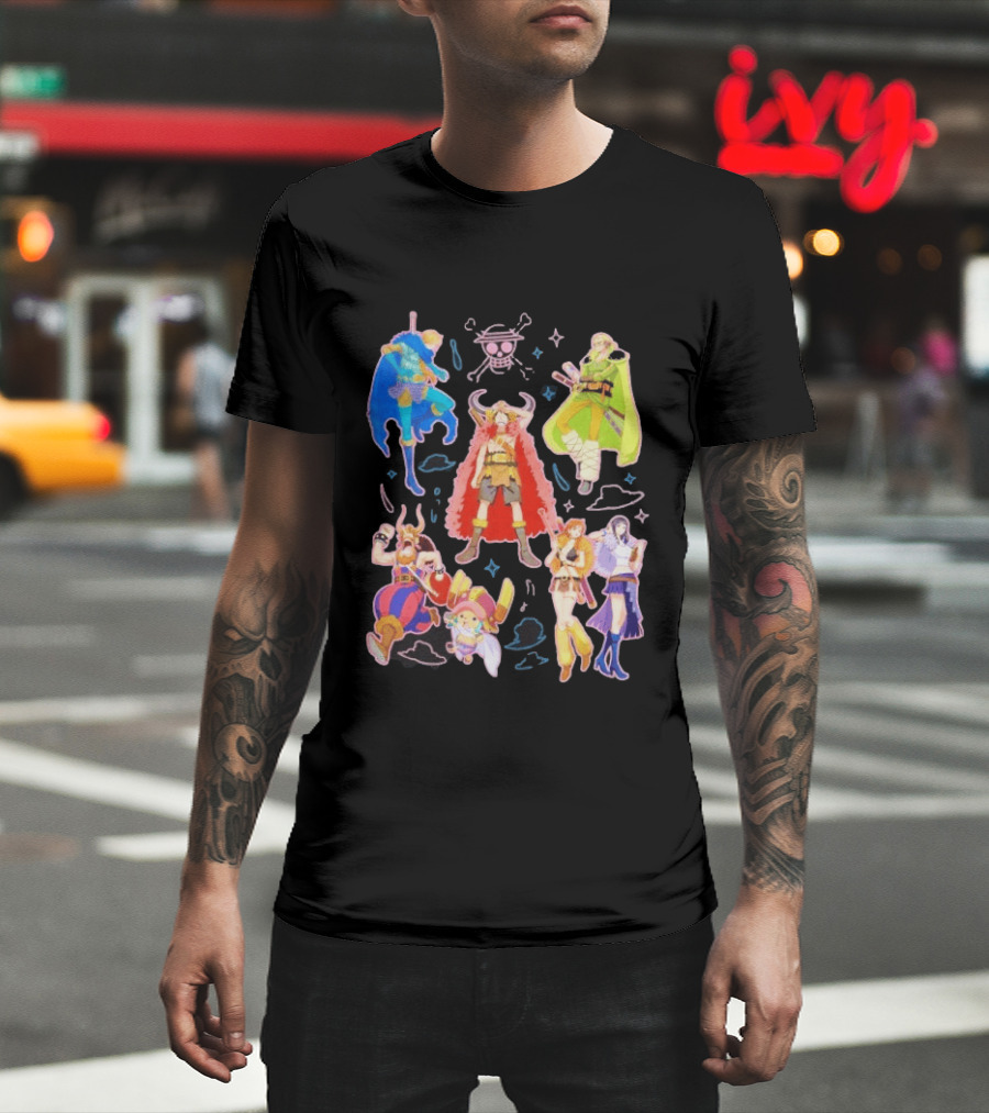 One Piece Straw Hat Pirates Collage Luffy T-Shirt