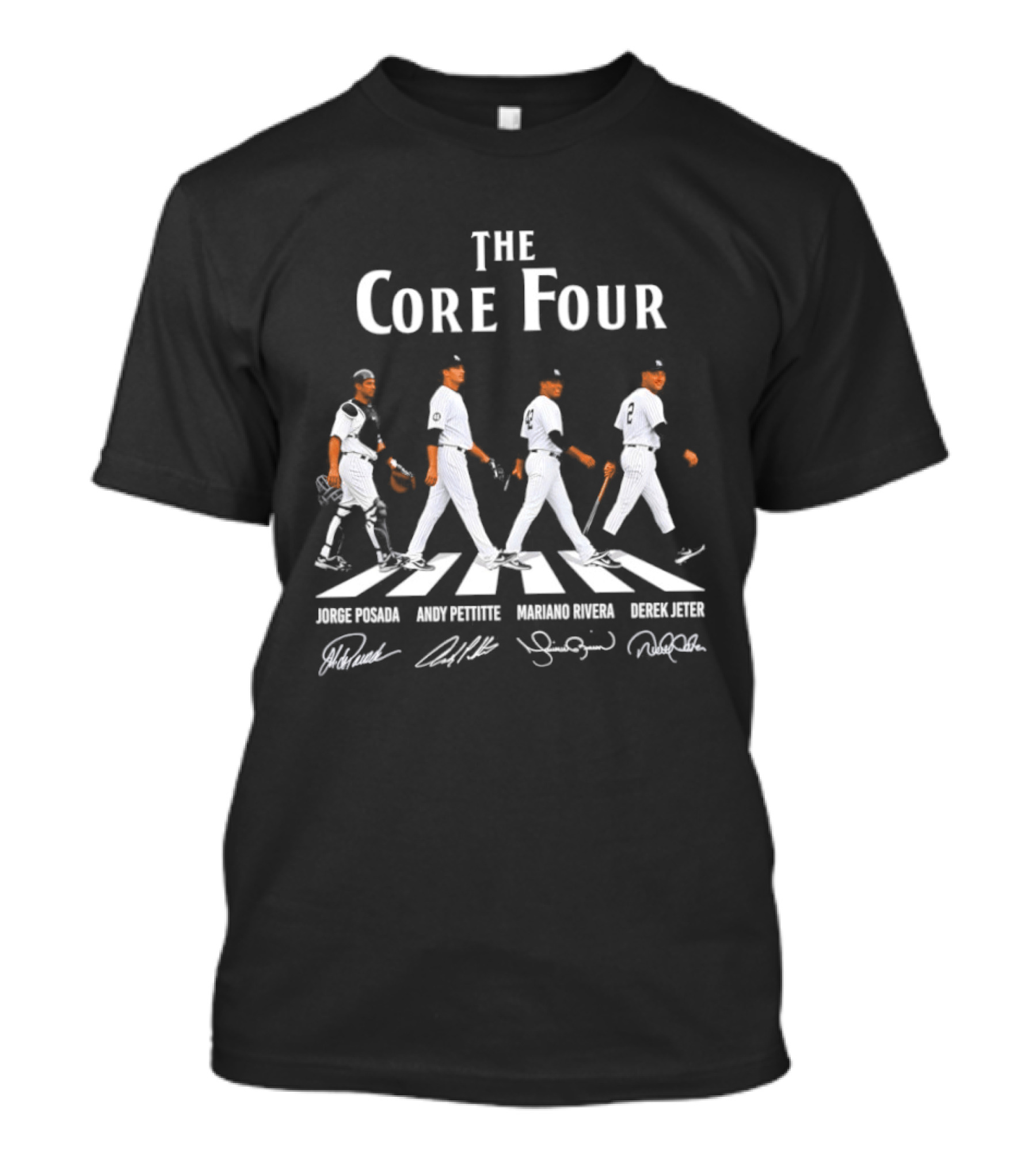 The Core Four Yankees Posada Pettitte Rivera Jeter Abbey Road Signatures MLB Legends T-Shirt
