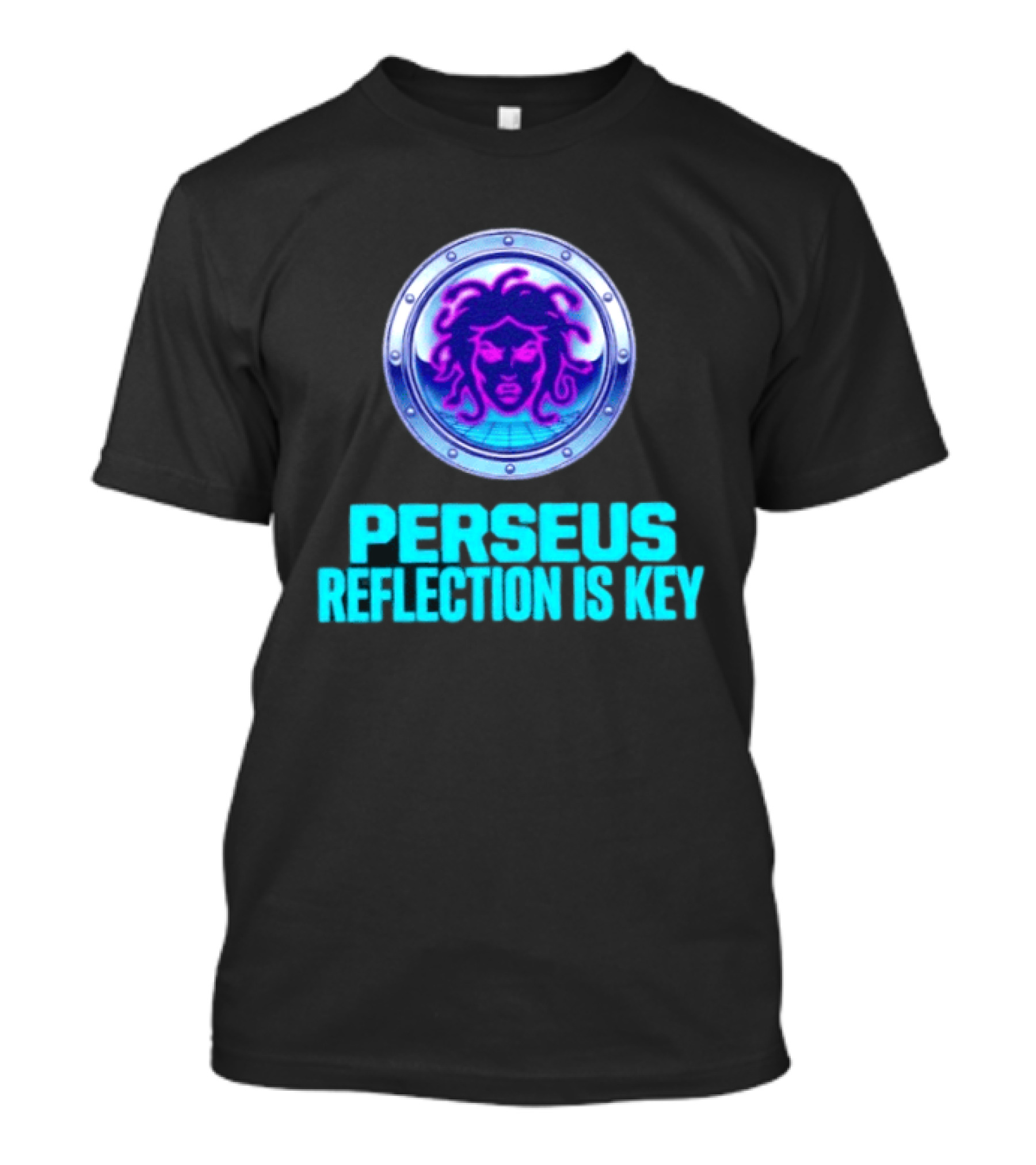 Perseus Reflection Is Key Medusa Mythology Greek Shield T-Shirt
