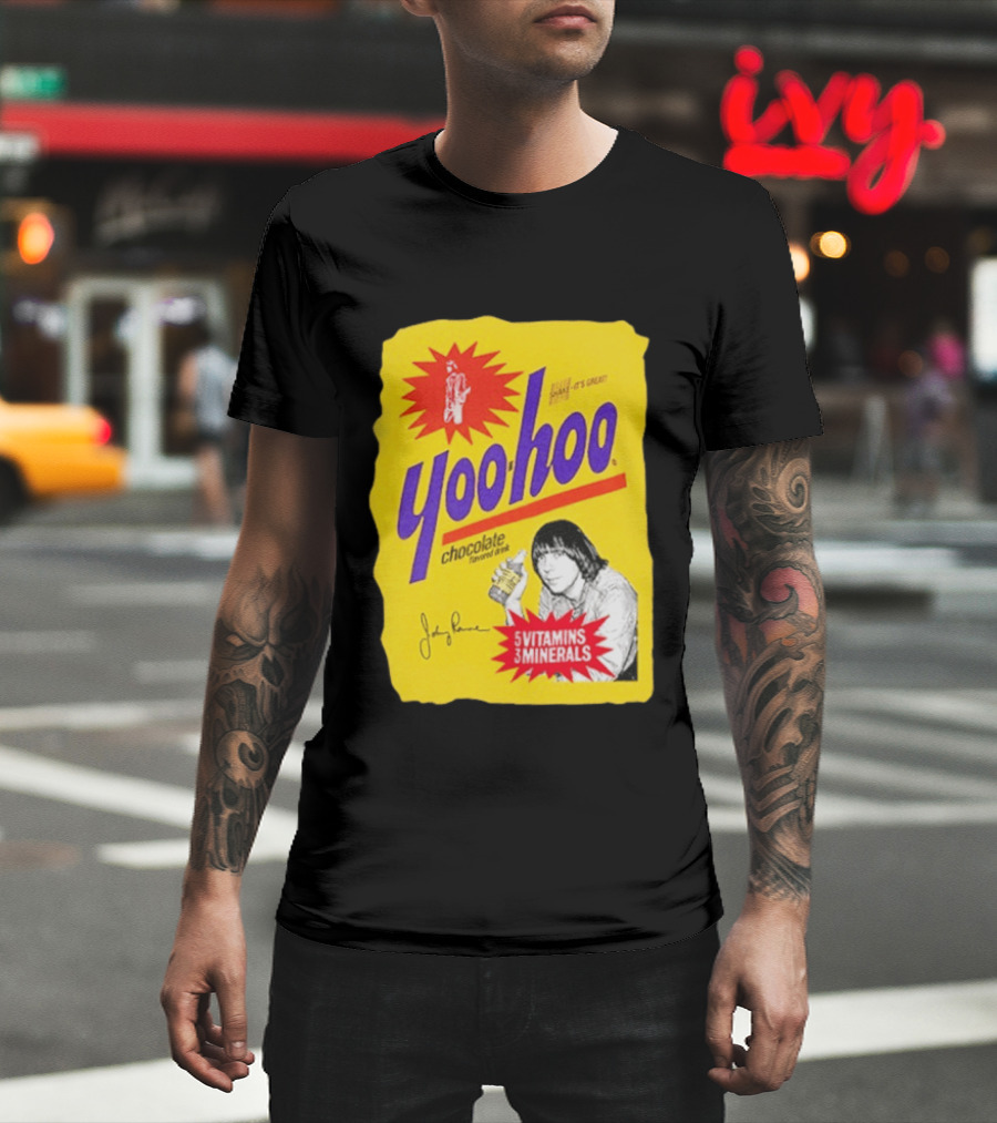 Johnny Ramone Yoo Hoo Chocolate Drink 5 Vitamins 3 Minerals T-Shirt