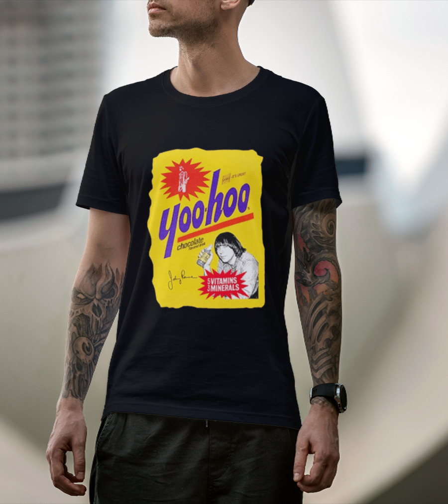 Johnny Ramone Yoo Hoo Chocolate Drink 5 Vitamins 3 Minerals T-Shirt