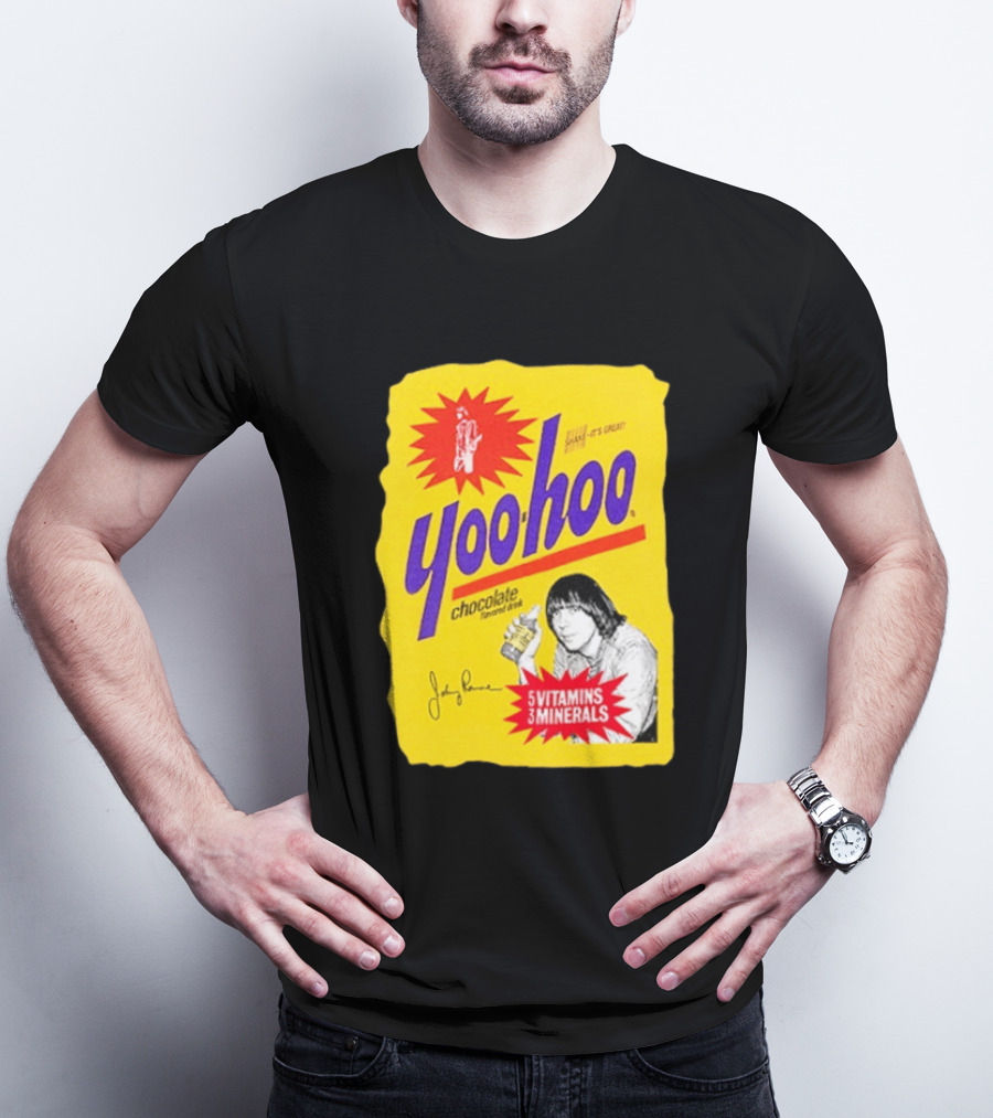 Johnny Ramone Yoo Hoo Chocolate Drink 5 Vitamins 3 Minerals T-Shirt