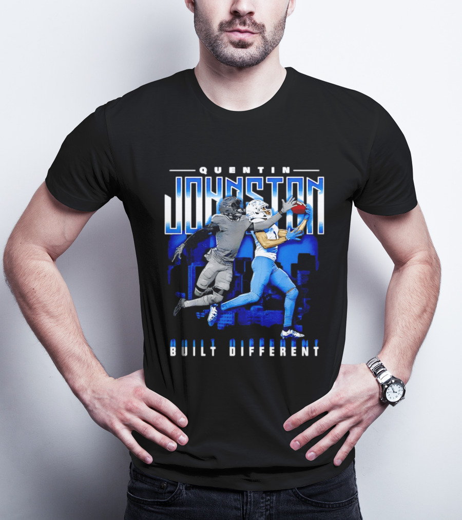 Quentin Johnston Los Angeles Chargers Built Different Skyline Catch T-Shirt