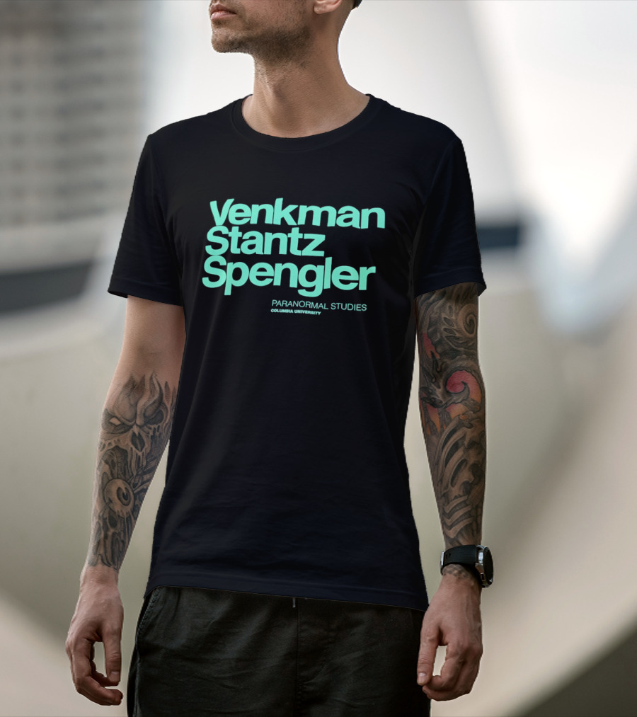 Venkman Stantz Spengler Paranormal Studies Columbia University Ghostbusters T-Shirt