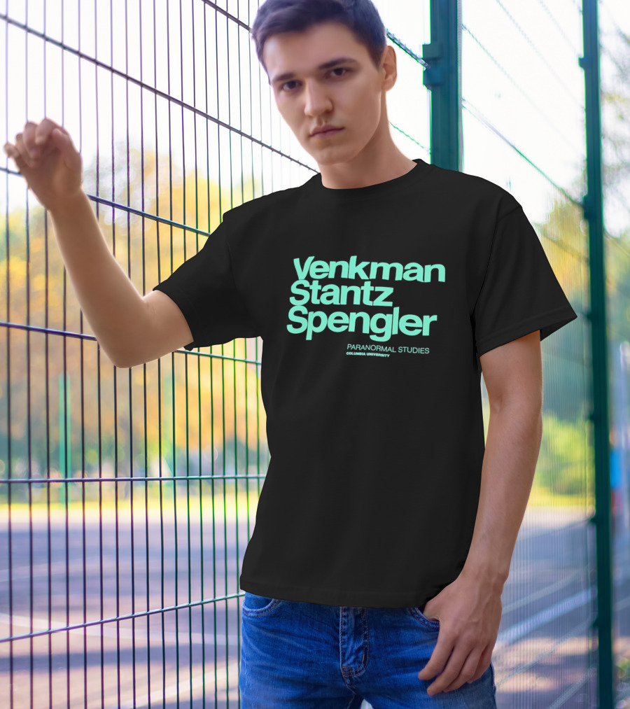 Venkman Stantz Spengler Paranormal Studies Columbia University Ghostbusters T-Shirt