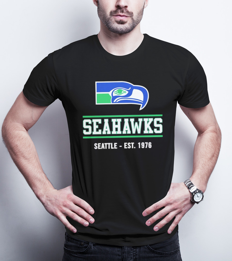 Seattle Seahawks Est 1976 Retro Team Logo Classic NFL Fan T-Shirt