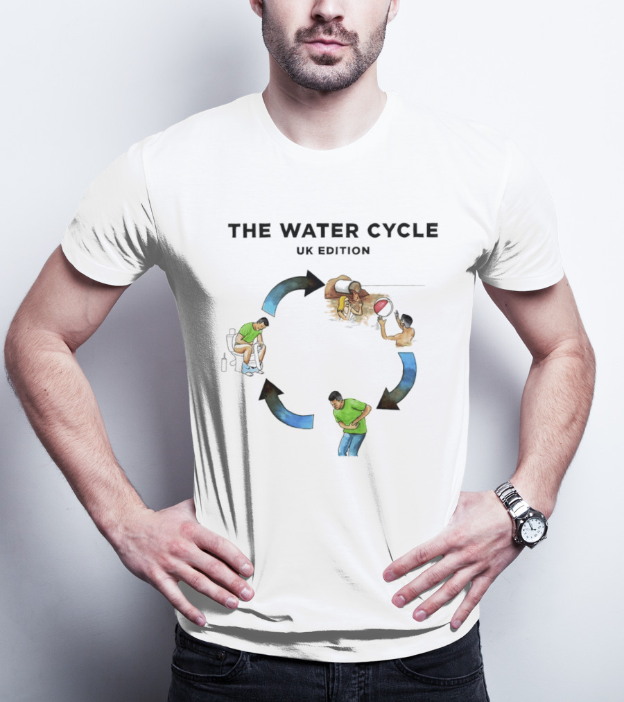 The Water Cycle UK Edition Toilet Sports Sewage Pollution Cycle T-Shirt
