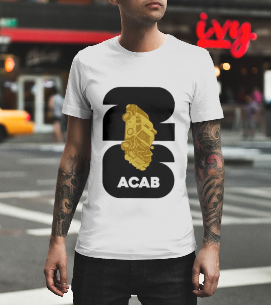 ACAB 1312 Upside Down Police Car Protest Abolition T-Shirt