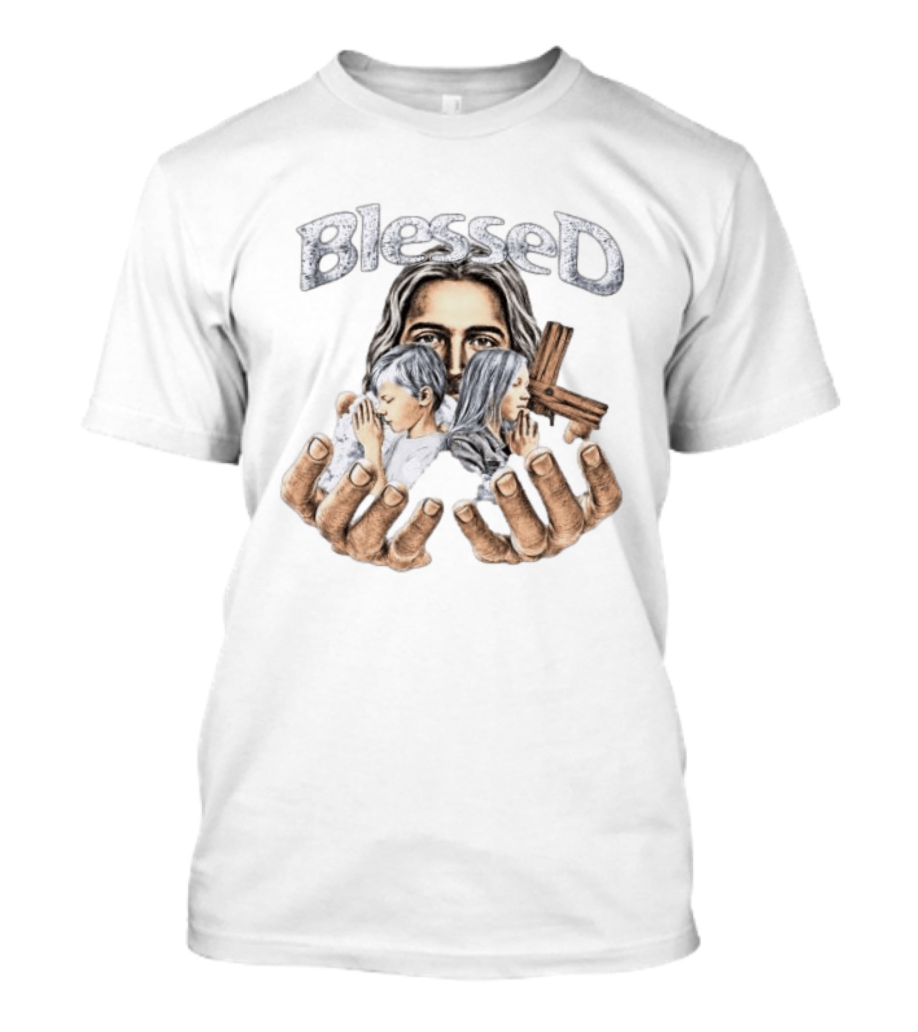Blessed Jesus With Children And Cross In Hands T-Shirt