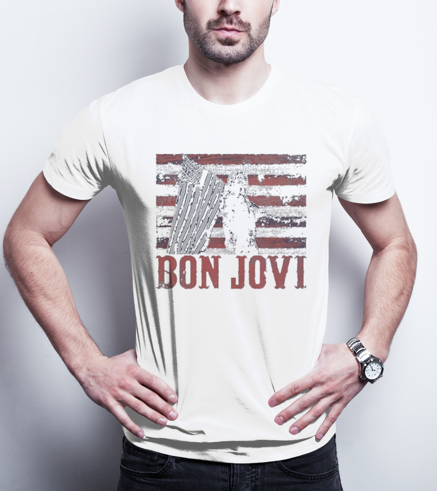 Bon Jovi Stars And Stripes American Flag T-Shirt