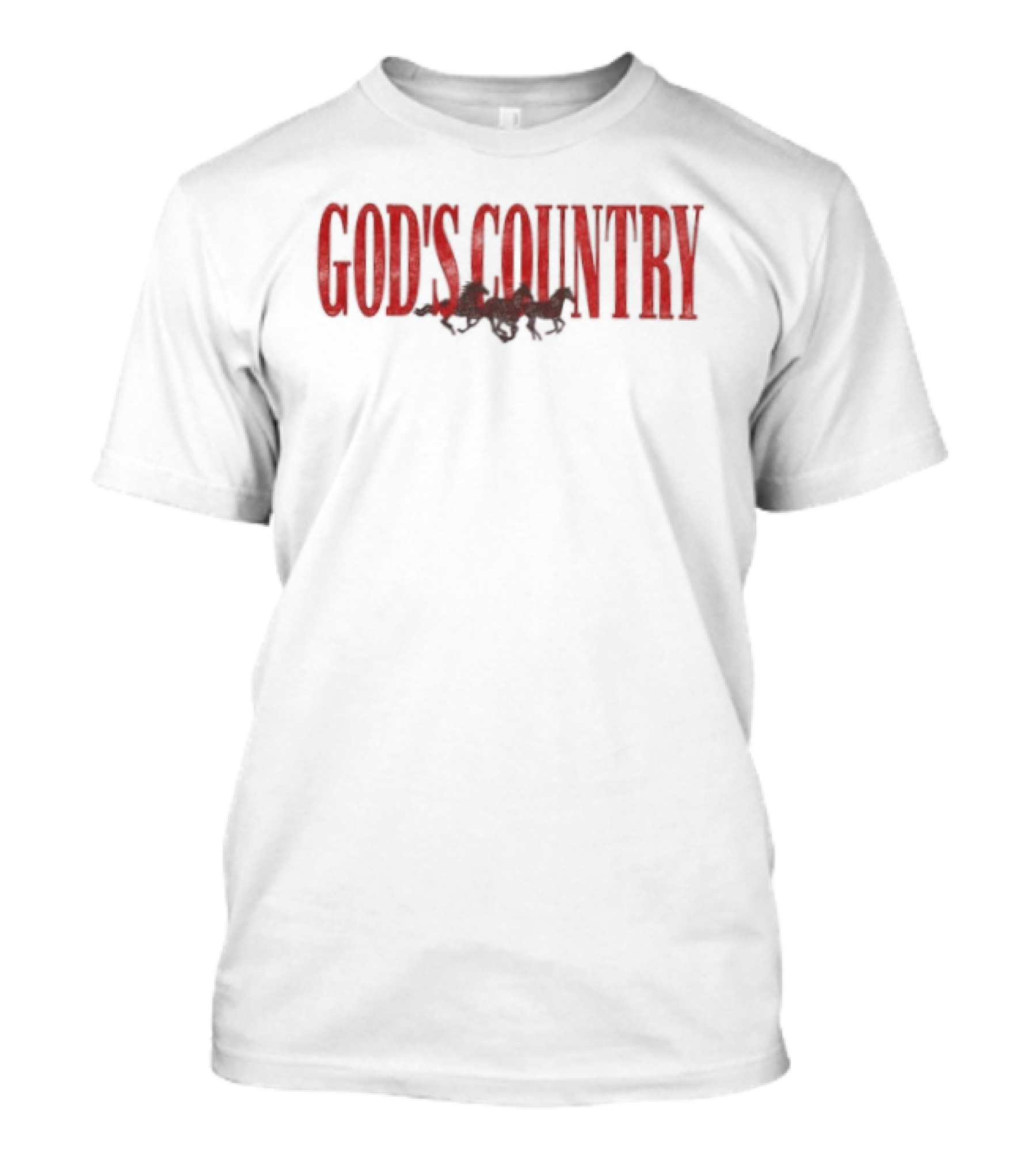 God's Country Running Horses Western T-Shirt