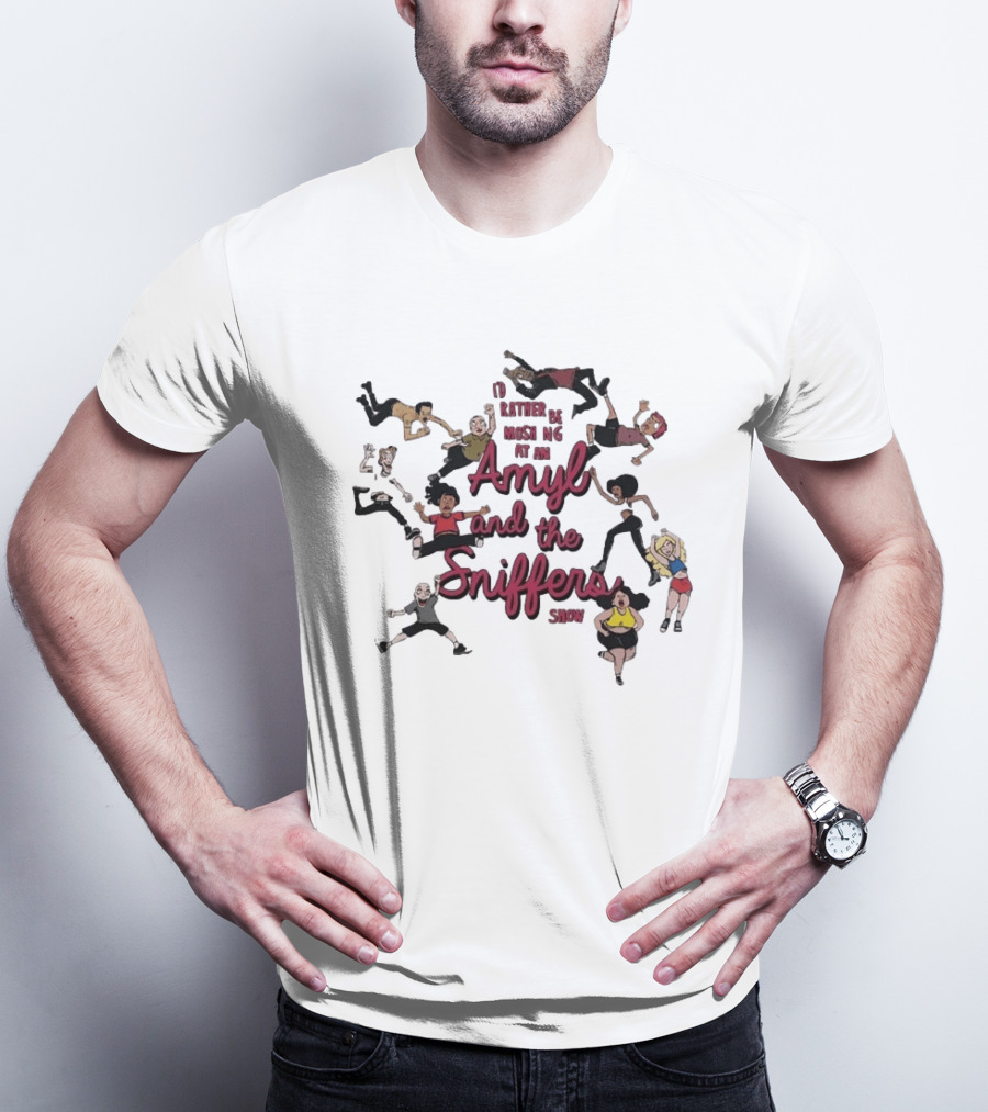 I'd Rather Be Moshing At An Amyl And The Sniffers Show Animated Characters T-Shirt