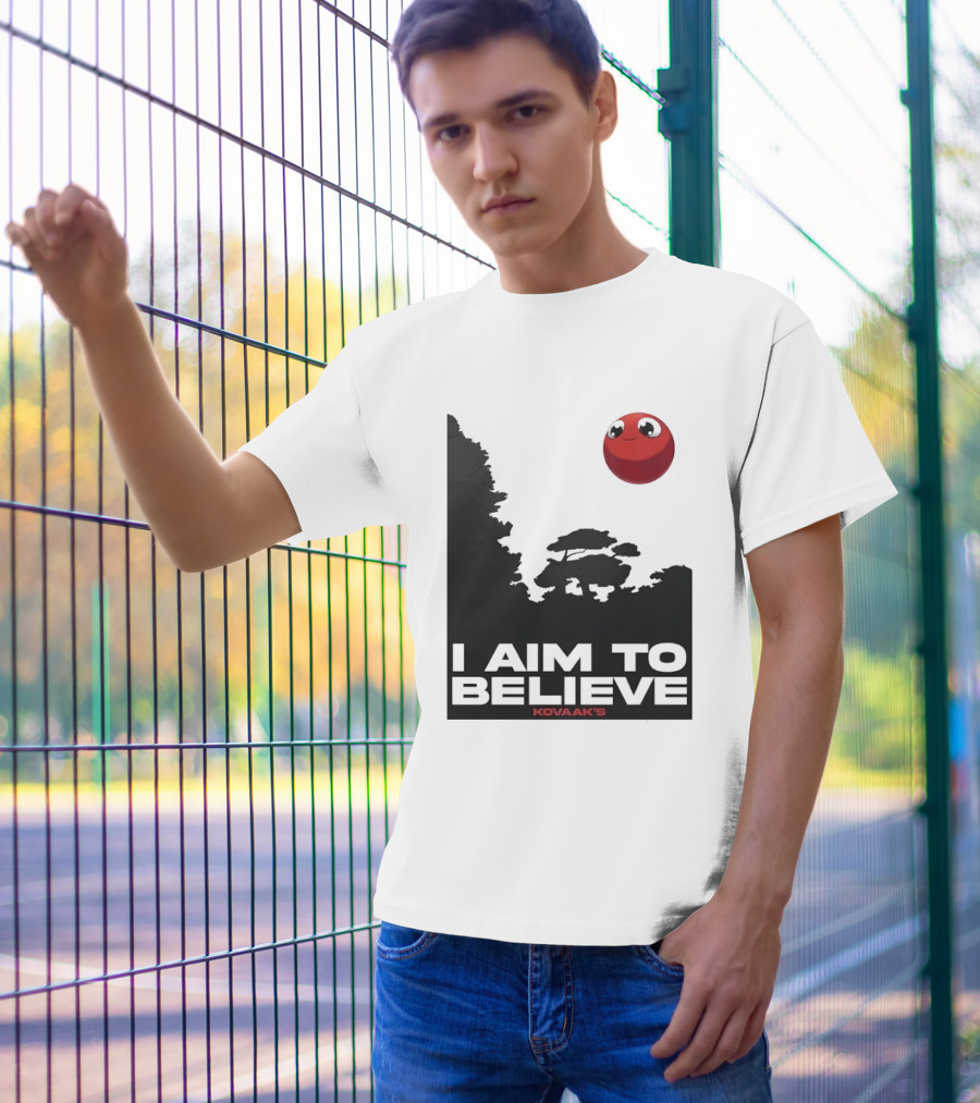 Kovaak's I Aim To Believe Red Ball T-Shirt
