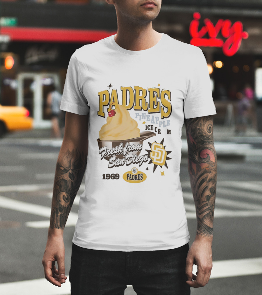 San Diego Padres Pineapple Ice Cream Fresh Since 1969 T-Shirt