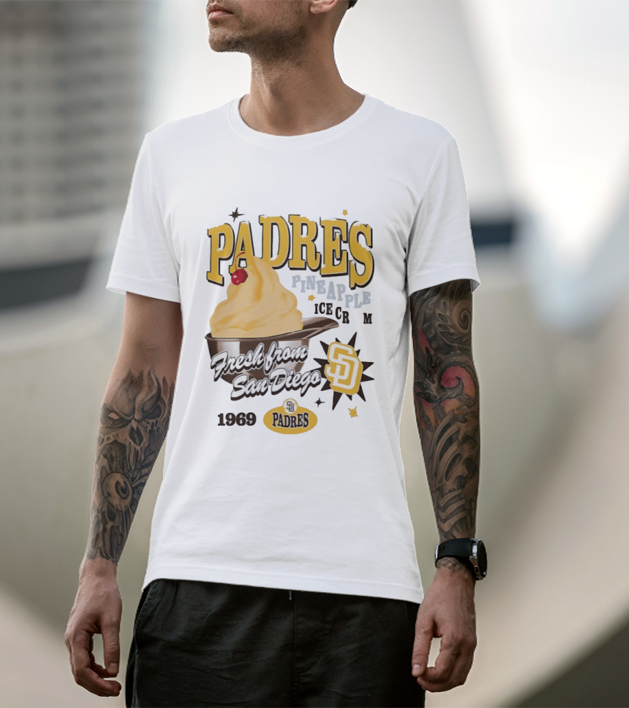 San Diego Padres Pineapple Ice Cream Fresh Since 1969 T-Shirt