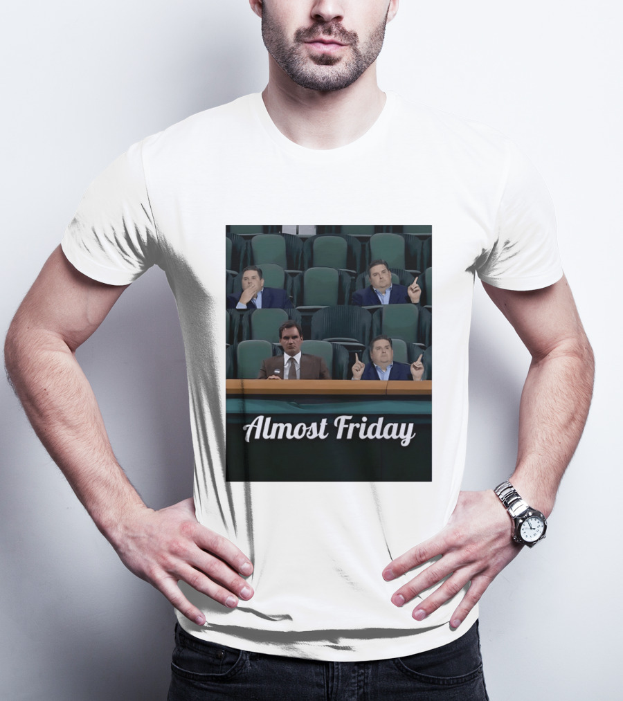 Almost Friday Brian Windhorst Meme Four Men In Stadium Seats T-Shirt