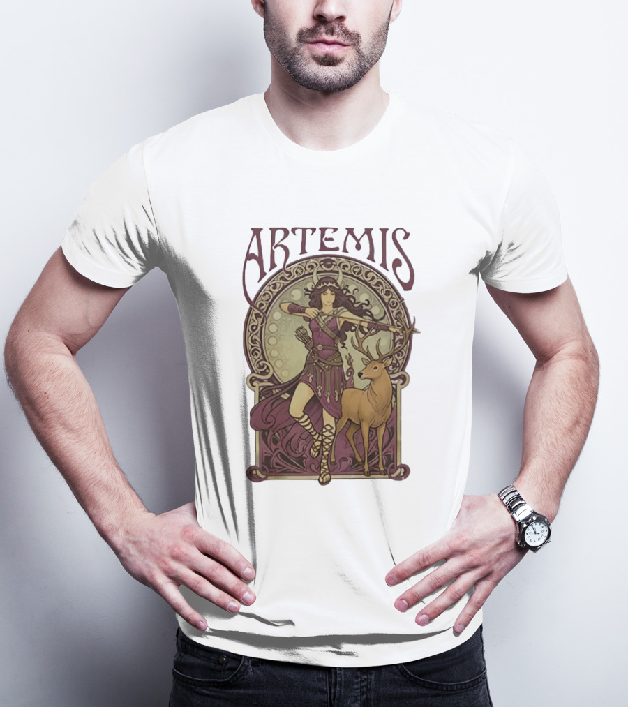 Artemis Greek Goddess Archer With Deer Mythology T-Shirt