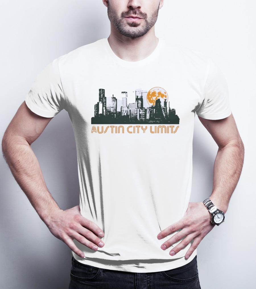 Austin City Limits Full Moon Skyline T-Shirt