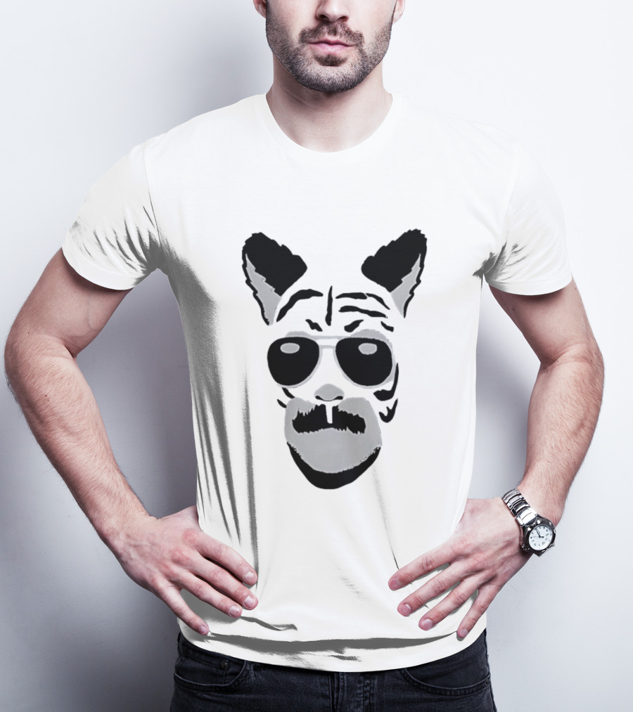 Fallout Tiger Mustache Aviator Sunglasses T-Shirt