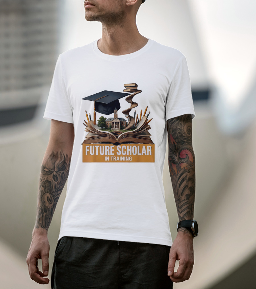 Future Scholar In Training Graduation Cap Books Spiral Notebook T-Shirt