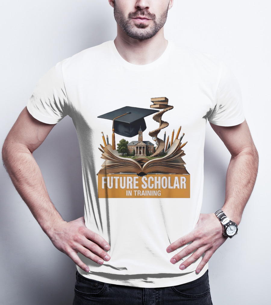 Future Scholar In Training Graduation Cap Books Spiral Notebook T-Shirt